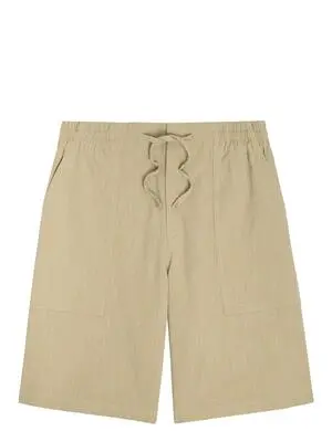 Drole De Monsieur Textured Canvas Shorts - Khaki