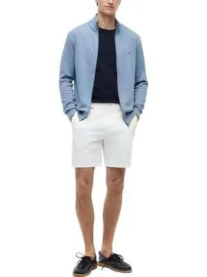 Tommy Hilfiger Logo-embroidered Zip-up Cardigan - Blue