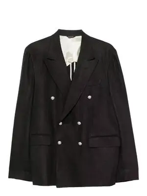 Brian Dales Double-breasted Peak-lapel Blazer - Black