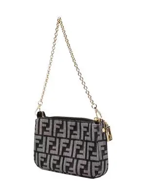 Fendi Baguette Ff-pattern Mini Shoulder Bag - Blue