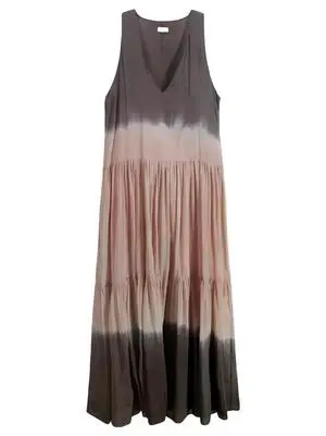 ROBERTO COLLINA Tiered Maxi Dress - Neutrals