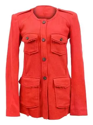 ISABEL MARANT VINTAGE Wool Buttoned Pockets Jacket - Red
