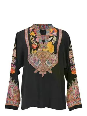 Etro Printed Silk Blouse - Black
