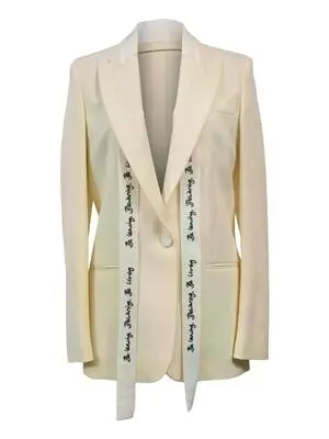 Stella McCartney Ribbon-detail Single-breasted Blazer - Neutrals
