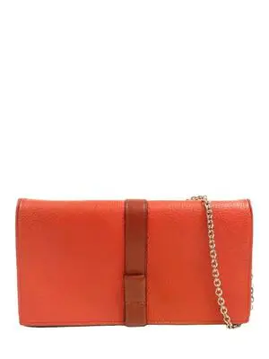 Loewe Anagram Leather Clutch Bag - Red