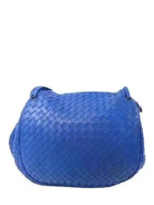 Bottega Veneta Intrecciato Lambskin Shoulder Bag - Blue
