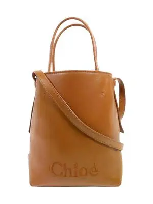 Chloé Embroidered Logo Tote Bag - Brown