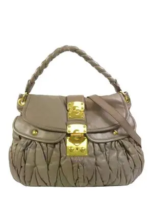 Miu Miu Matelassé Shoulder Bag - Neutrals