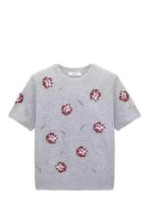 Dorothee Schumacher Dorothee Schumacher Distressed Floral Motif T-Shirt Grey