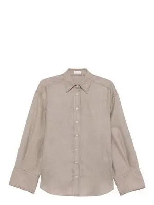 Brunello Cucinelli Monili Trim Button-fastening Shirt - Neutrals