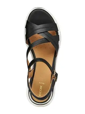 Geox Crossover Strap Buckle-fastening Sandals - Black