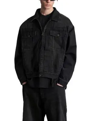 Vetements Zip-up Denim Jacket - Black