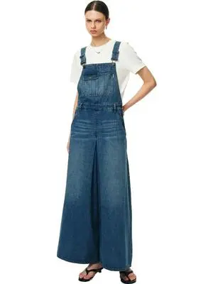FABRIQUE Maxi Overall Skort In Cotton Denim - Blue