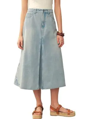 FABRIQUE Fabrique Michel Embossed Floral Midi Skirt