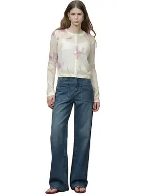 Fabrique Irida Iris And Lily Print Knit Cardigan - Multicolor