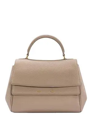 Fabrique Rialto Handbag In Pebble-grain Top-grain Cowhide Leather - Grey