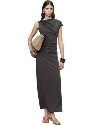 FABRIQUE Fabrique Elara Ruched Dress In Tencel Wool Blend