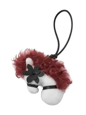 Fabrique Sita Wool Felt And Leather Pony Bag Charm - Orange