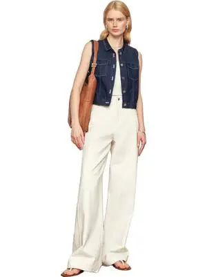 Fabrique Sloane Tencel Denim Vest - Blue