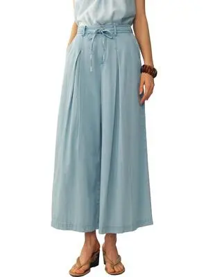 Fabrique Wide-leg Tencel Denim Jeans With Elasticated Waist - Blue