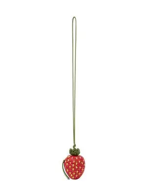 Loewe Strawberry Raffia Coin Purse - Red