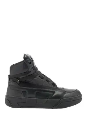 DIESEL® S-d-ollie Mid Leather High-top Sneakers - Black