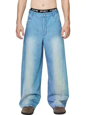 OFF DUTY Hume Twist Wide-leg Jeans - Blue