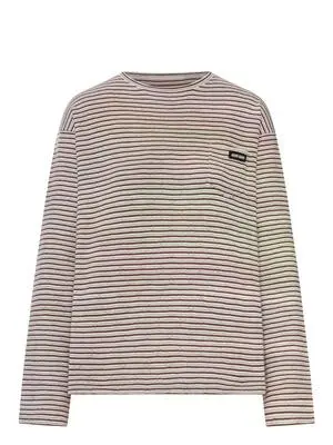 Miu Miu Striped Cotton Sweater - White