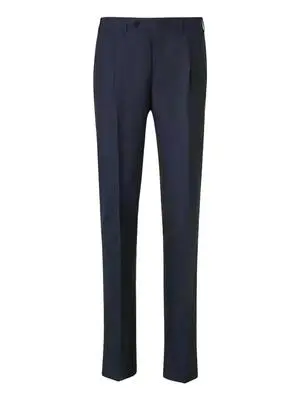 Canali Pleated Wool Trousers - Blue