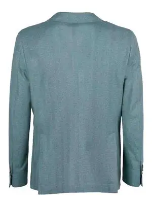 BRERA Herringbone-knit Single-breasted Blazer - Blue