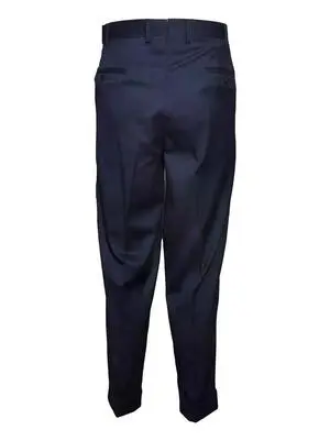 BRANDO Pleated Turn-up Trousers - Blue