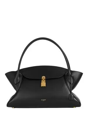 Balmain Medium Pulse Day Bag In Smooth Leather - Black