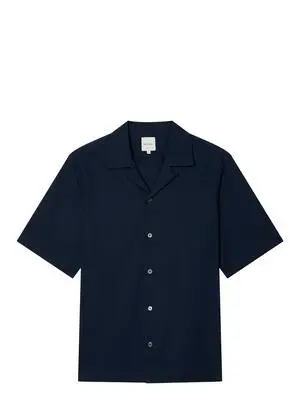 Paul Smith Navy Cotton Seersucker Shirt - Blue