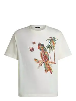 Etro Parrot-print Pique T-shirt - Neutrals