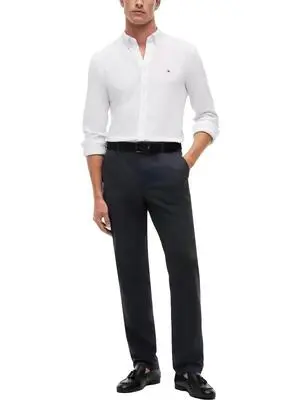 Tommy Hilfiger Straight-leg Trousers With Logo Patch - Blue