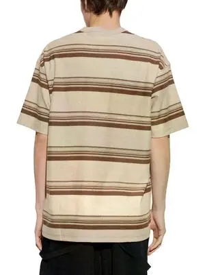 Comme Des Garçons Striped Chest-pocket T-shirt - Neutrals