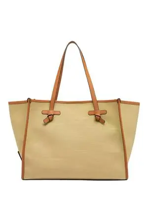 MARCELLA CLUB Canvas And Leather Trim Tote Bag - Neutrals