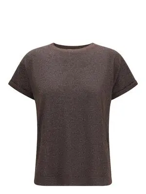 Brunello Cucinelli Cashmere Glitter T-shirt - Brown