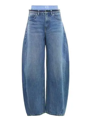 Alexander Wang Alexander Wang Layered Waistband Barrel Leg Jeans Blue