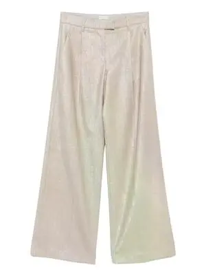 Brunello Cucinelli Shimmer Effect Pleated Trousers - Neutrals