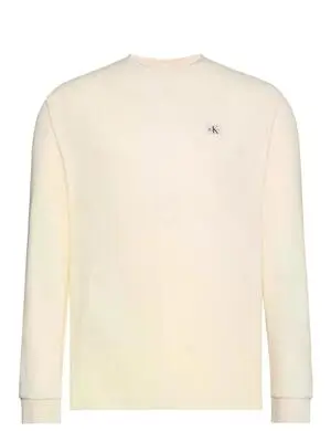 Calvin Klein Waffle-knit Logo-patch T-shirt - Neutrals