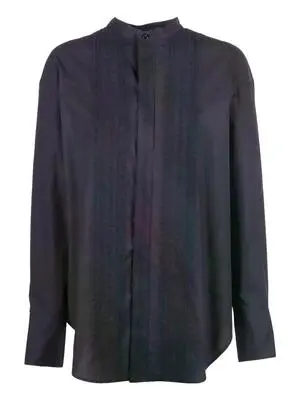 FORTE_FORTE Les Fleurs Embroidered Poplin Shirt - Blue