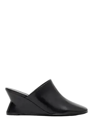 Paloma Wool Wedge-heel Leather Mules - Black