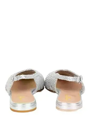 Status Intreccio Slingback Mules - Silver