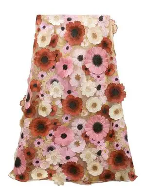 Dorothee Schumacher Blooming Meadow Embroidered Midi Skirt - Neutrals