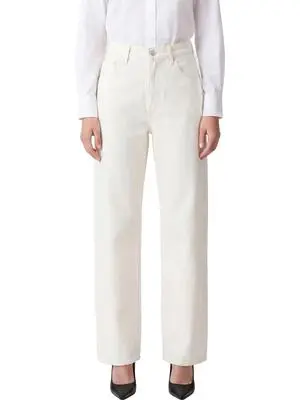 JIL SANDER High Rise Wide Leg Jeans - White