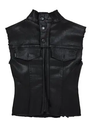 Ottolinger Glazed Denim Zip Top - Black