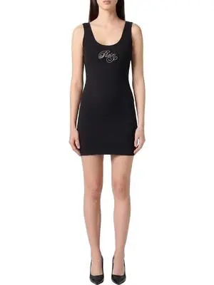 Philipp Plein Embellished Logo Mini Dress - Black