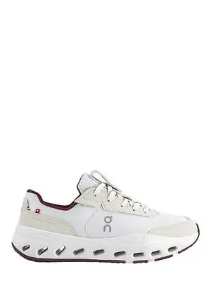 On The Roger Wildcard Leather And Mesh Trainers - Ivory Maroon