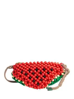 ALEMAIS Alemaïs Beaded Watermelon Shoulder Bag - Red